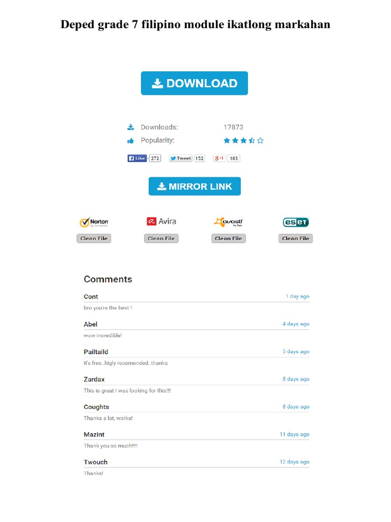 Deped Grade 7 Filipino Module Ikatlong Markahan | PDF
