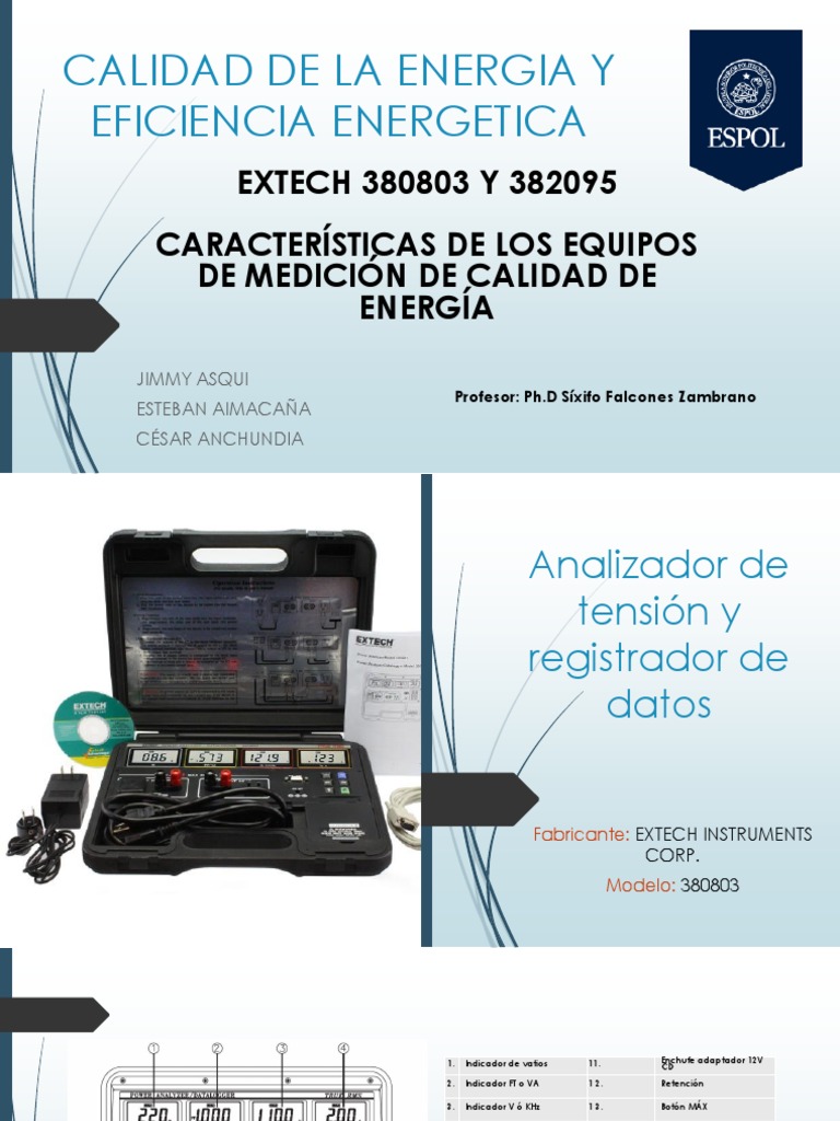 Presentacion Extech 380803 - 382095 | PDF | Energia electrica | Poder (Física)