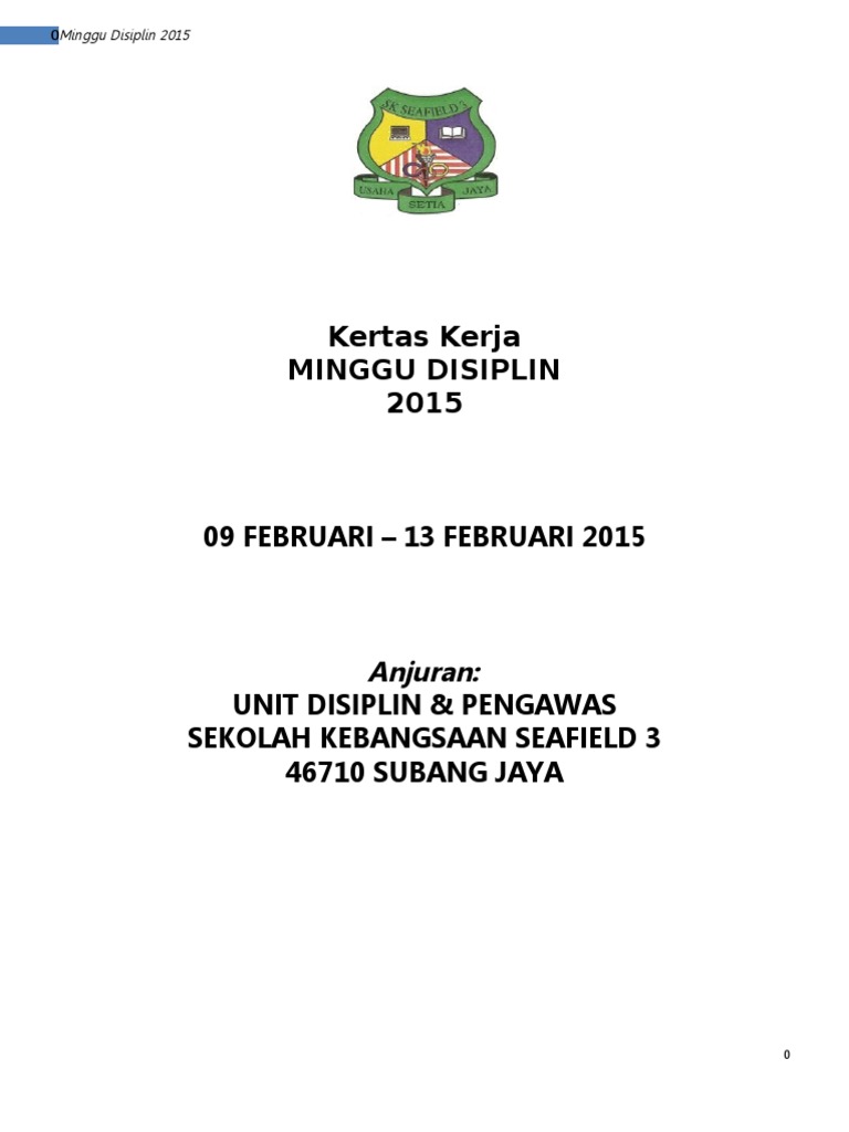 Minggu Disiplin SK Seafield 3 2015 | PDF