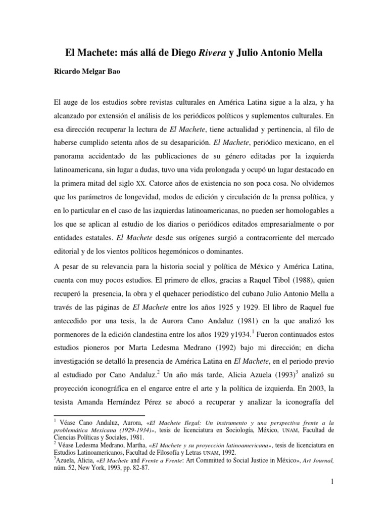 Melgar Bao. El Machete | PDF | Comunismo | Ciudad de México