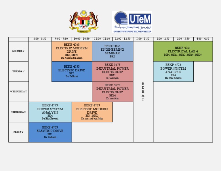 Timetable Sem 7 | PDF | Nature