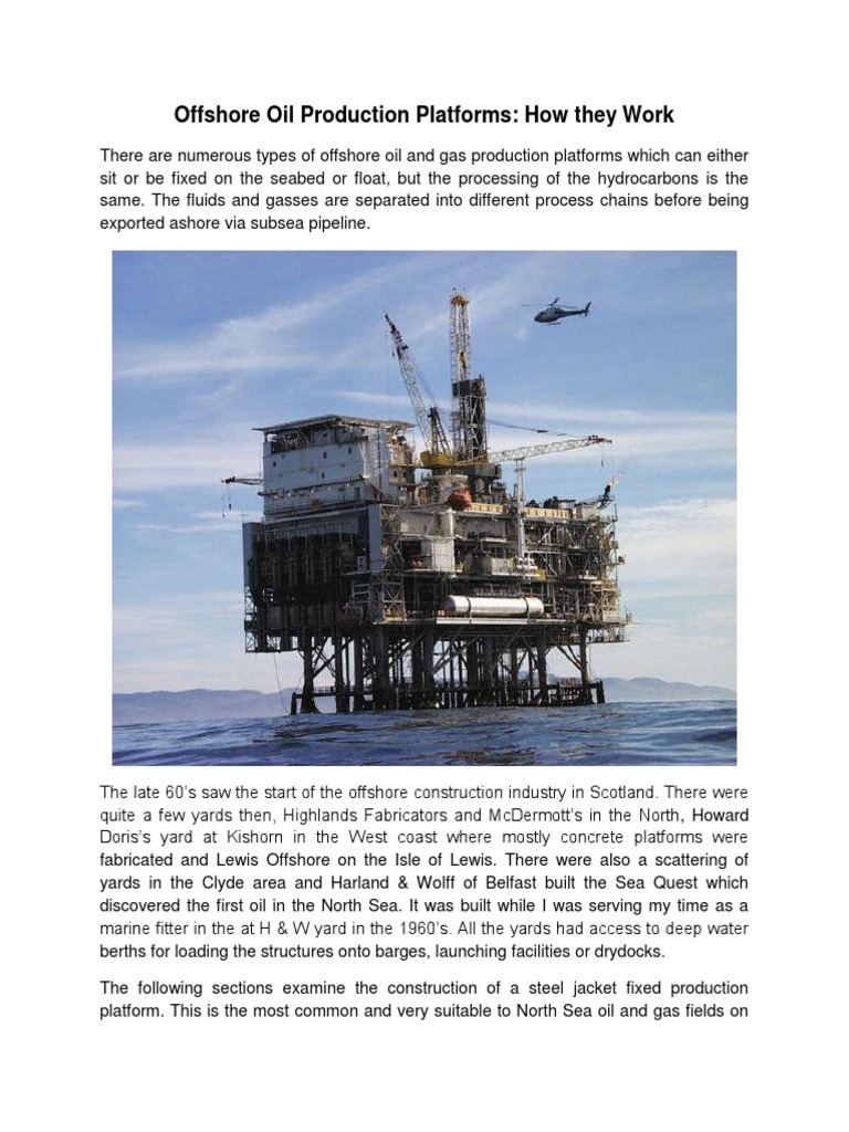 Offshore Oil Production Platforms | PDF | Offshore Drilling | Deep ...
