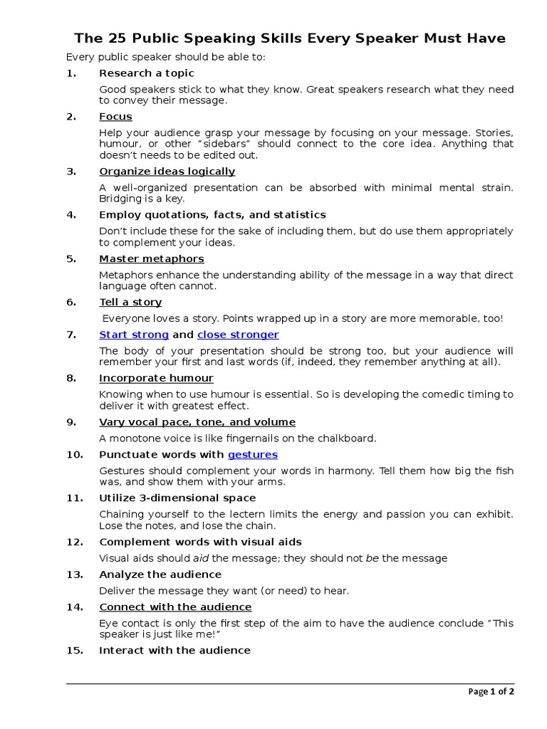 The 25 Public Speaking Skills Every Speaker Must Have | Download Free ...