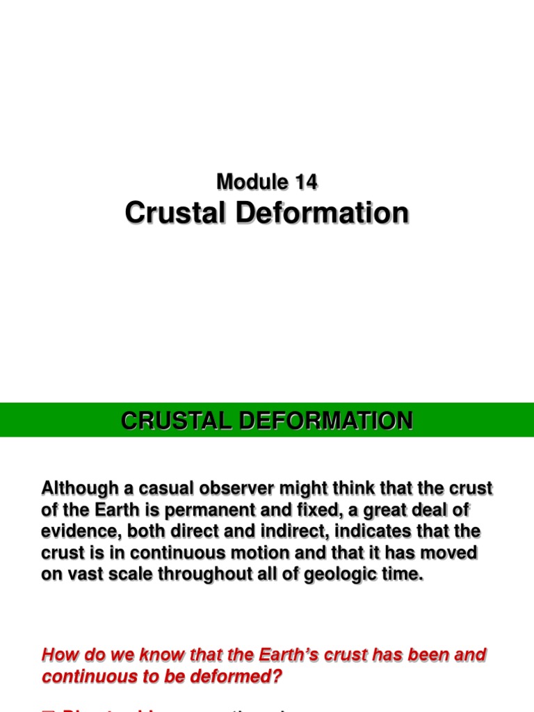 Understanding Crustal Deformation | PDF | Fault (Geology) | Geology