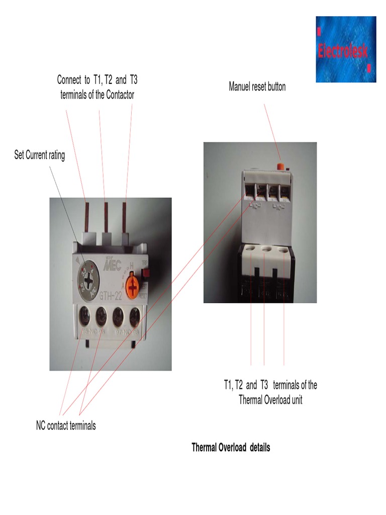 Thermal Overload Unit Connection Guide | PDF | Technology & Engineering