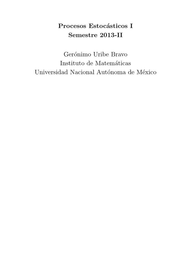 Procesos Estocasticos (Maestria) | PDF | Variable aleatoria | Aleatoriedad
