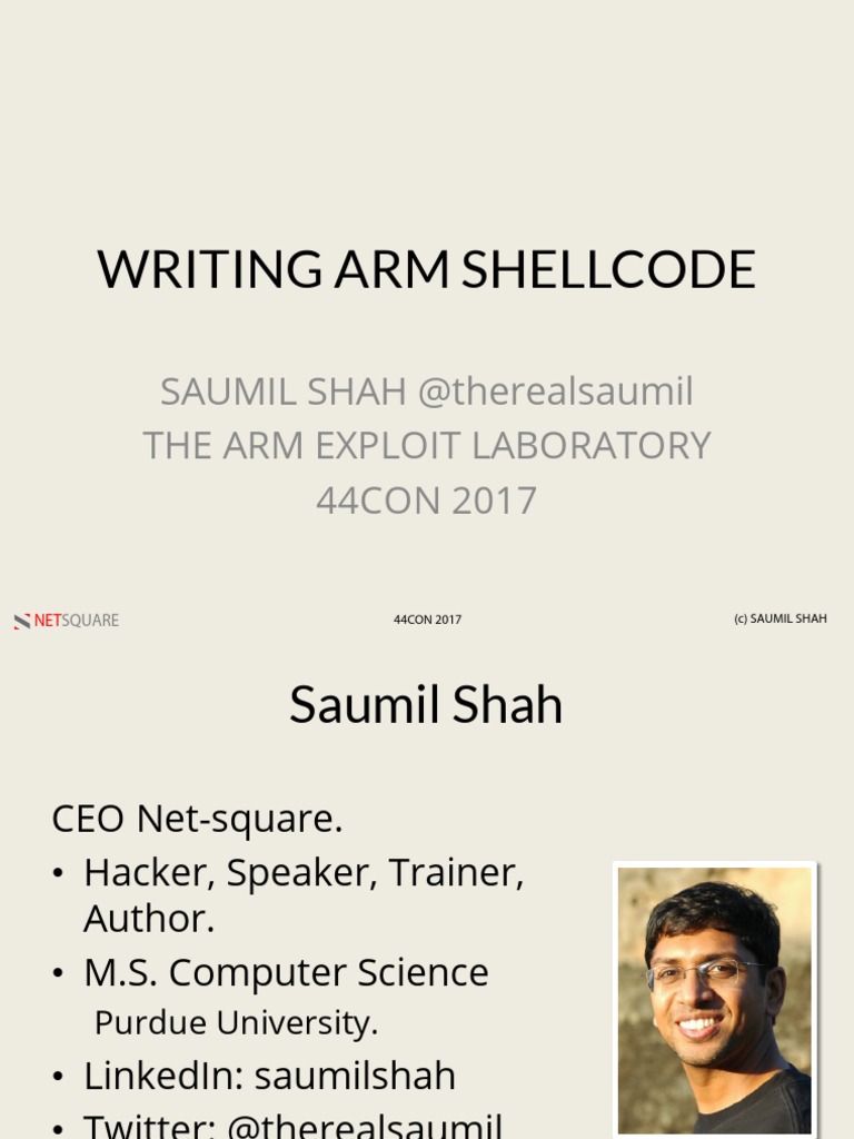 ARM Shellcode Workshop 44con2017 | PDF | Arm Architecture | Assembly Language
