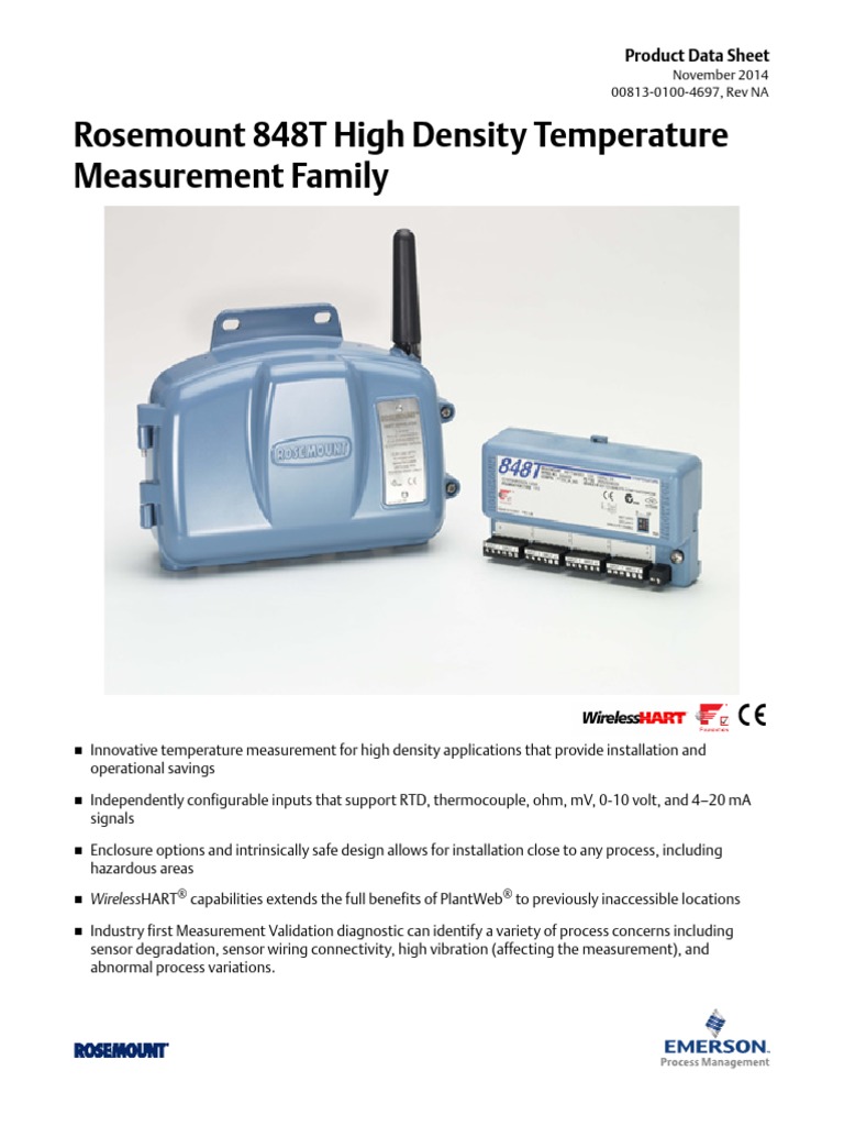 Product Data Sheet Rosemount 848t High Density Temperature Measurement ...