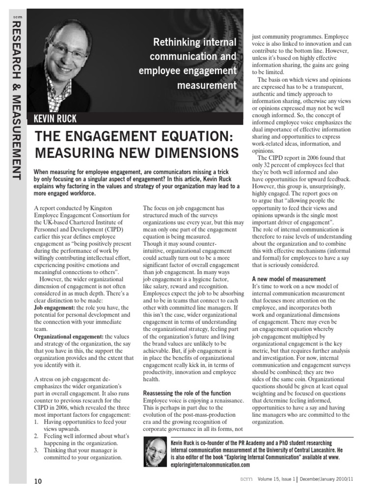 The Engagement Equation: Measuring New Dimensions | PDF | Employment ...