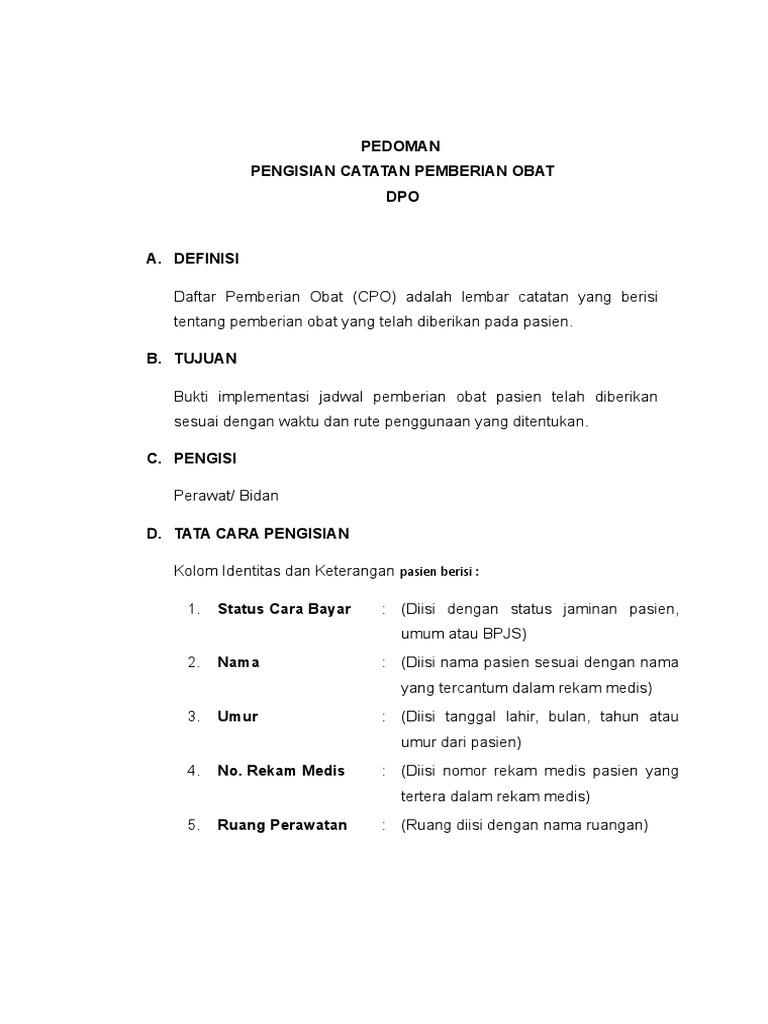 Panduan Pengisian DPO | PDF