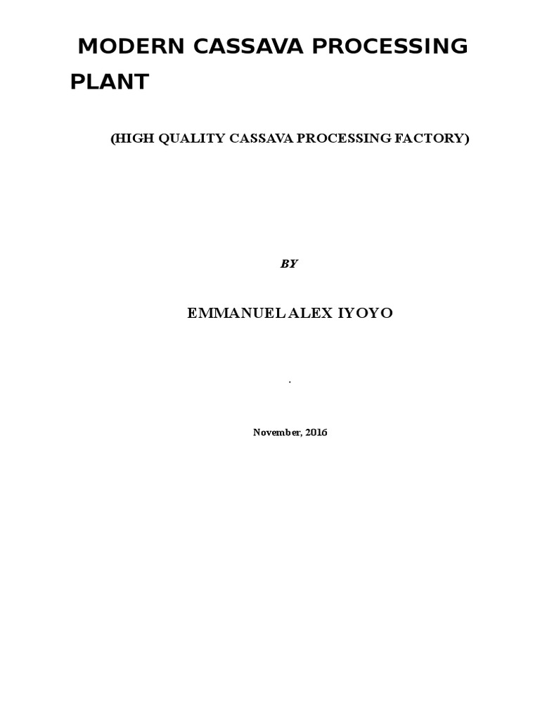 Modern Cassava Processing Plant Design | PDF | Starch | Factory