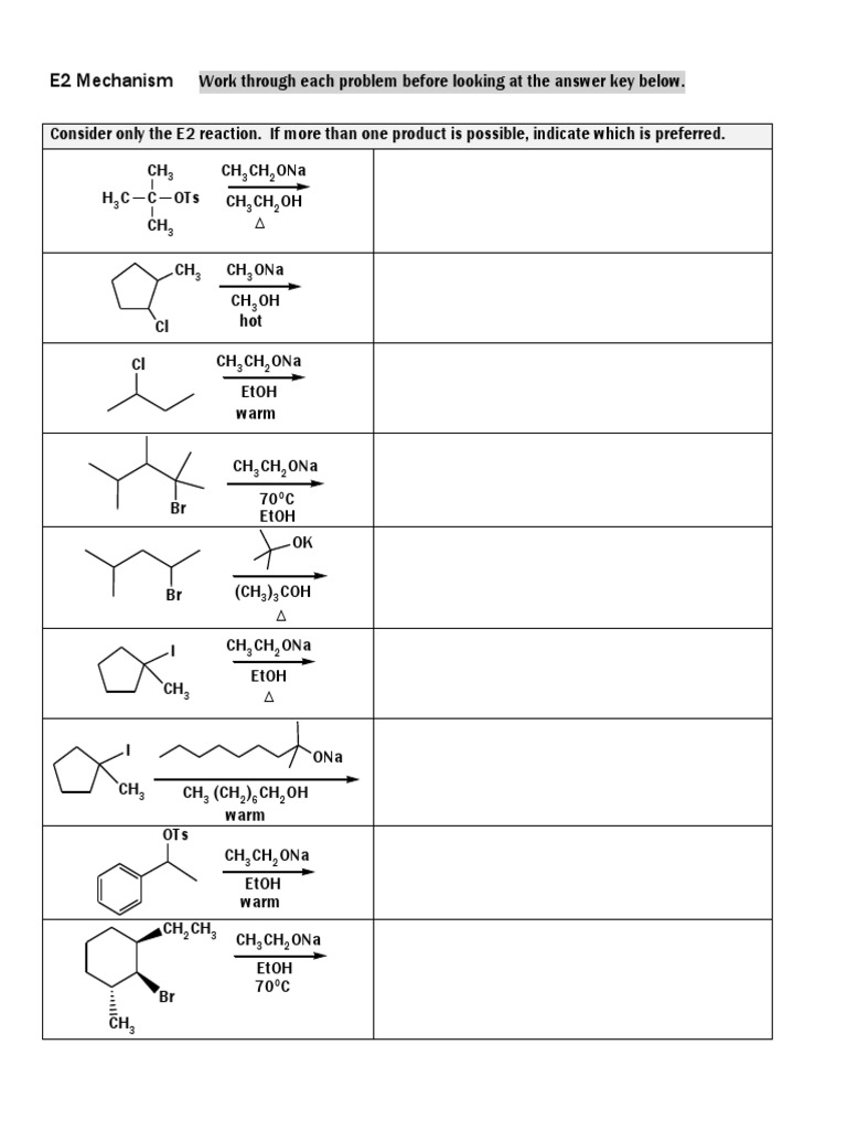 E2 Mechanism | PDF | Unit Processes | Chemical Reactions
