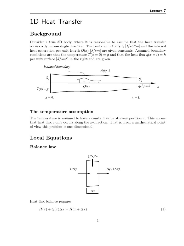 1D Heat Transfer Weak Formulation | PDF | Vector Space | Matrix ...