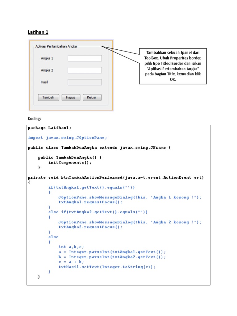 Modul GUI Java | Download Free PDF | Computer Data | Computer Engineering