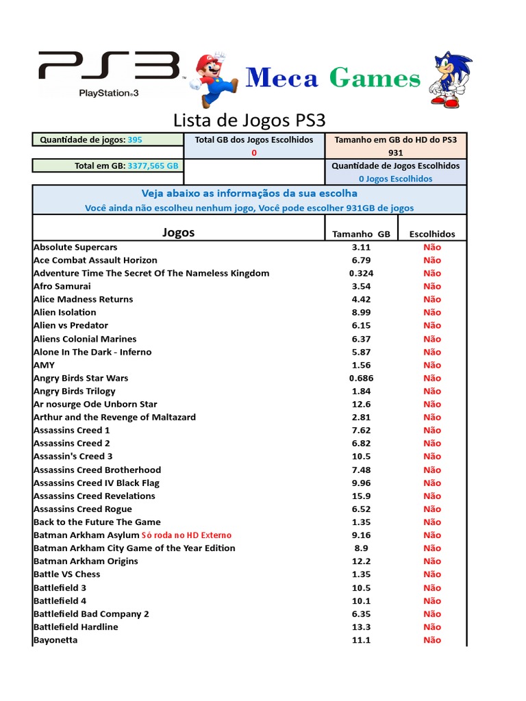 Lista de Jogos PS3 Ver.15 | PDF | Lazer | Tumultos
