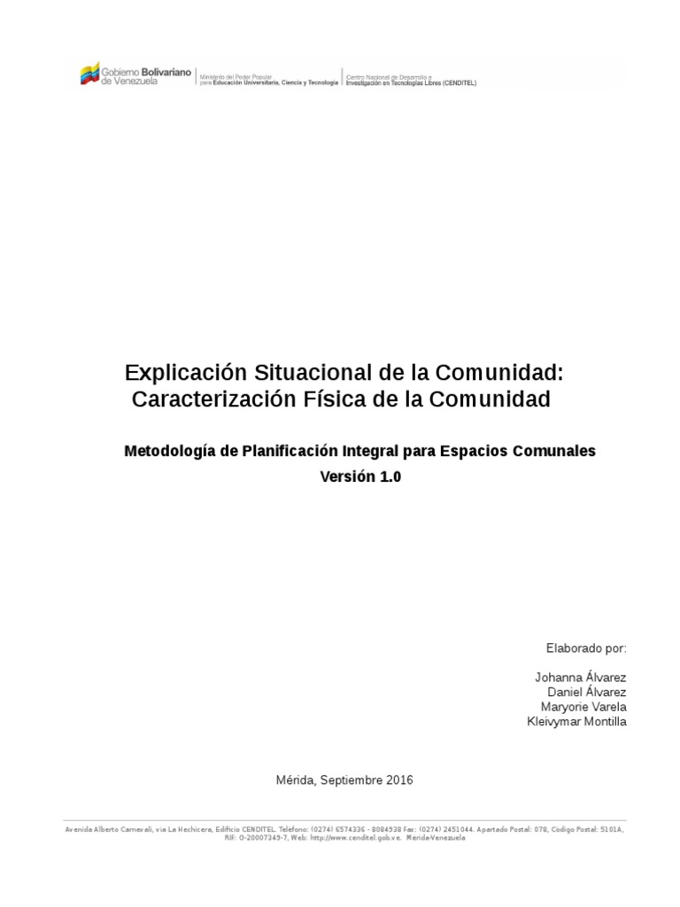 Caracterizacion Fisica Comunidad | PDF | Mapa | Cartografía