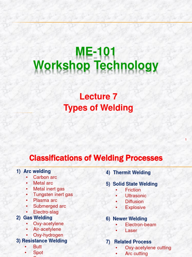 Lecture 7 (Types of Welding) | PDF | Welding | Construction