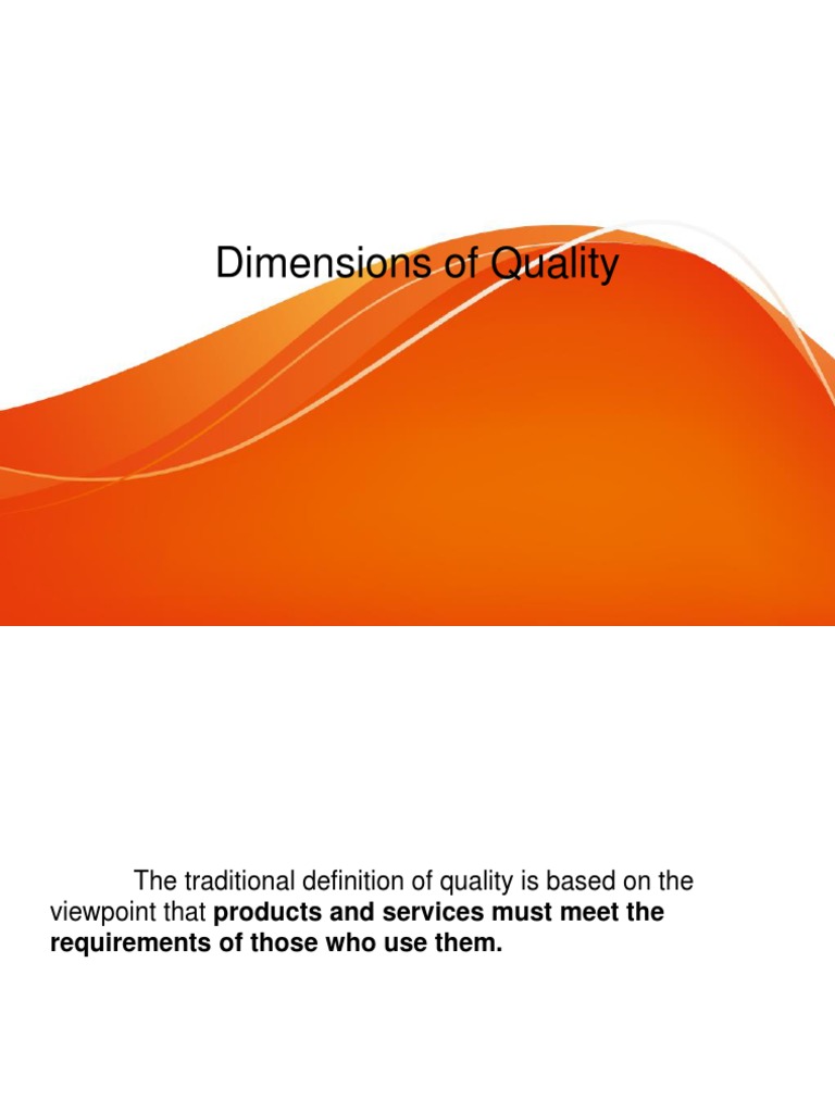 1 Dimensions of Quality | PDF | Quality (Business) | Reliability ...