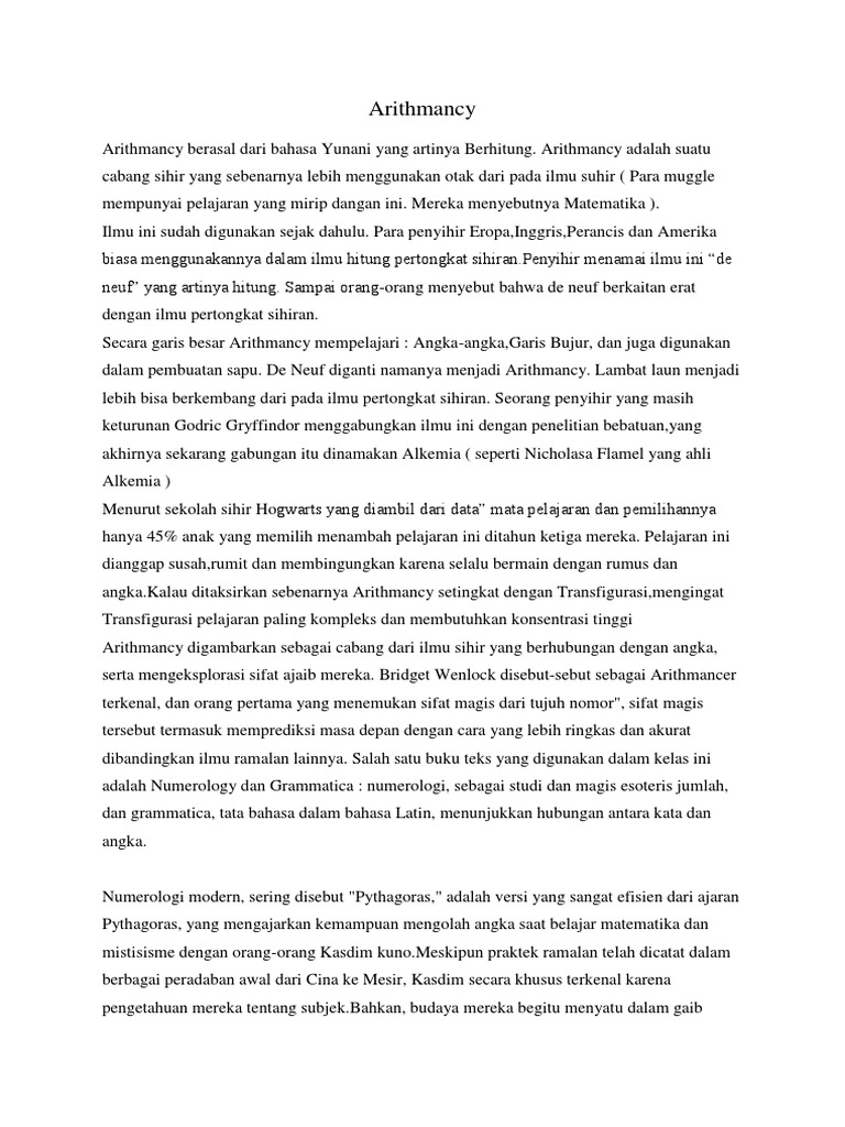 Arithmancy | PDF