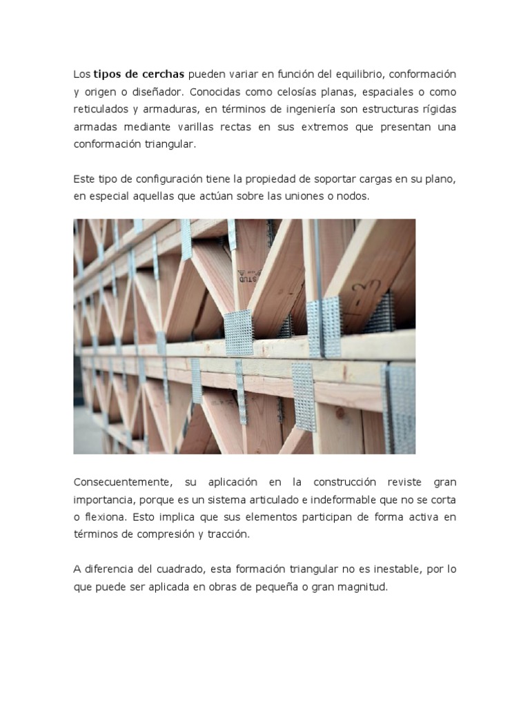Tipos de Cercha | Braguero | Ingeniería mecánica | Prueba gratuita de ...