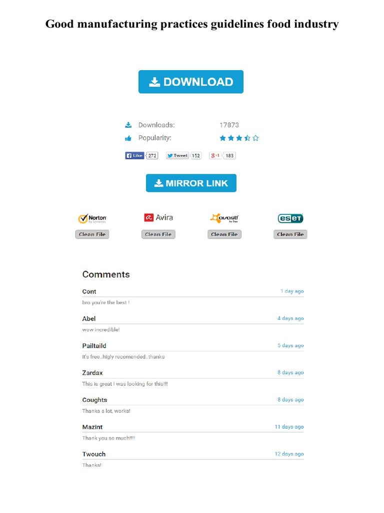 Good Manufacturing Practices Guidelines Food Industry | PDF | Health ...