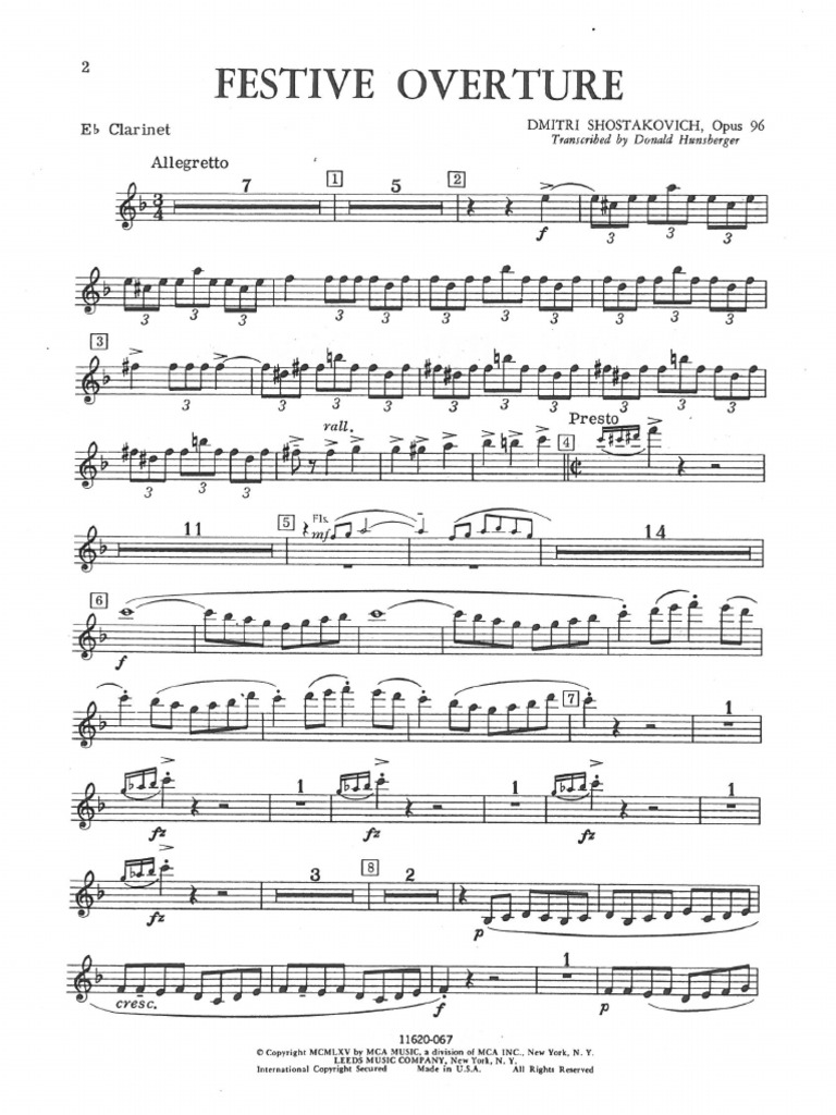 Festive Overture - Eb Clarinet | PDF