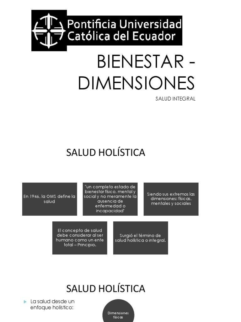 Presentación Bienestar - Dimensiones | PDF | Bienestar | Holismo
