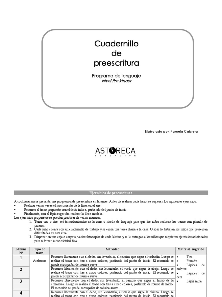 Ejercicios de Preescritura para Prekinder | PDF | Lápiz