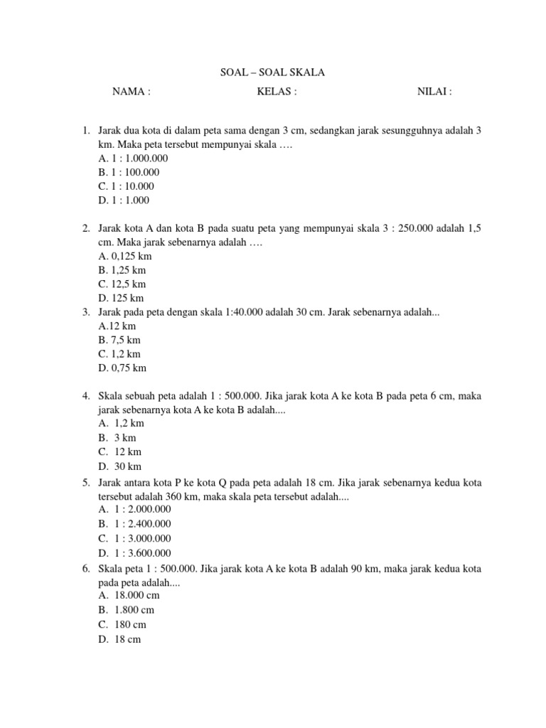 Soal Skala | PDF
