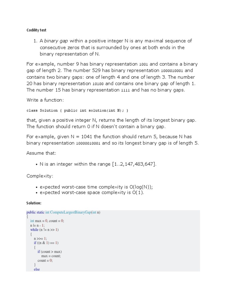Codility Test | PDF | Array Data Structure | Integer (Computer Science)