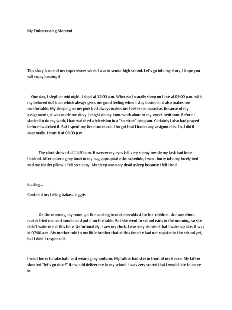 My Embarrassing Moment | PDF | Language Arts & Discipline