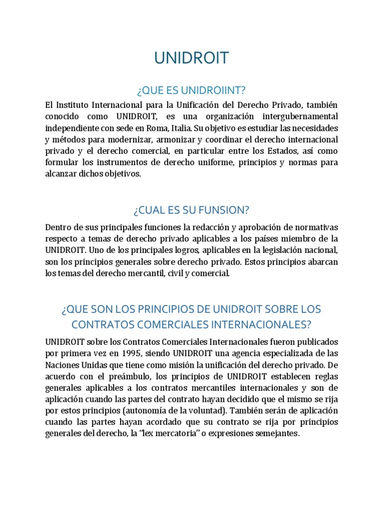 Unidroit Presentacion | PDF