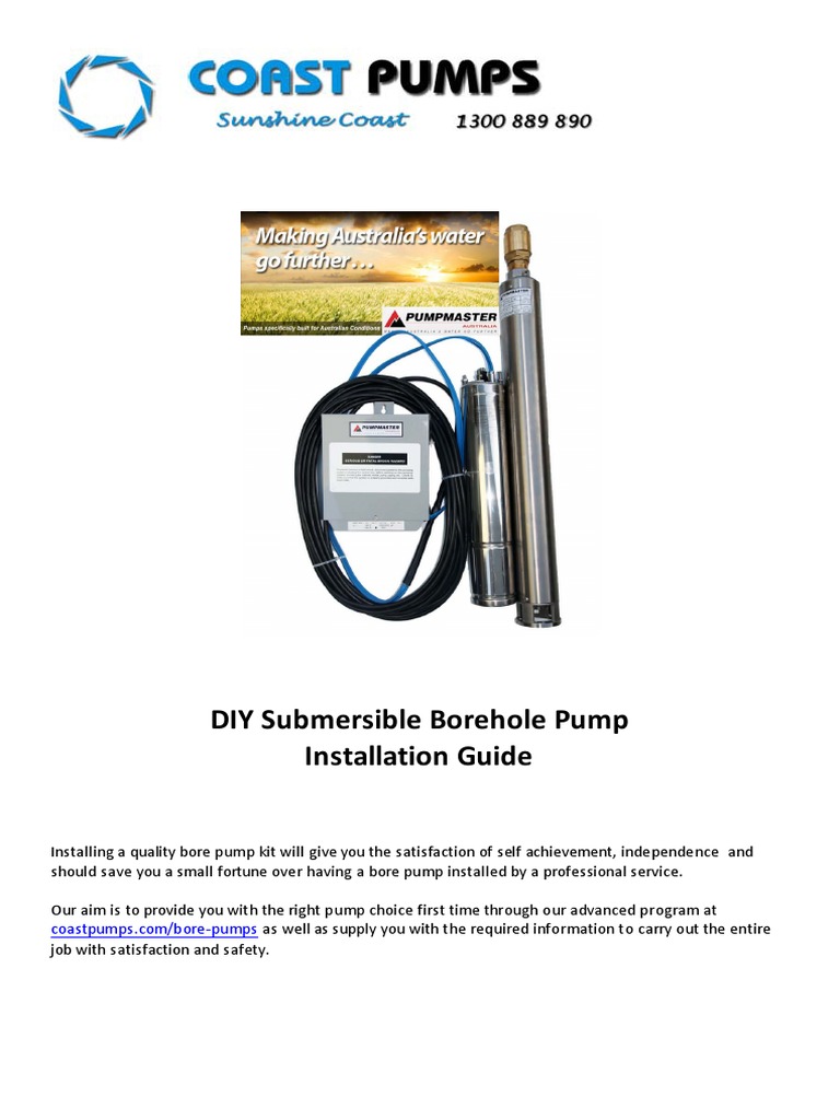 DIY Submersible Bore Pump Installation Guide | PDF | Valve | Pump