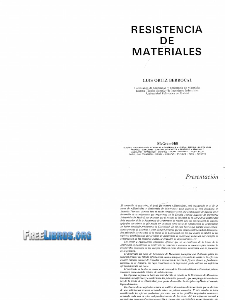 Resistencia de Materiales - Luis Ortiz PDF | PDF | Doblar | Pandeo