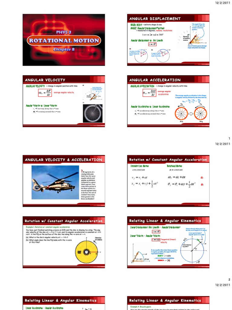 Phys3 Chap8 RotationalMotion | PDF | Rotation Around A Fixed Axis | Torque