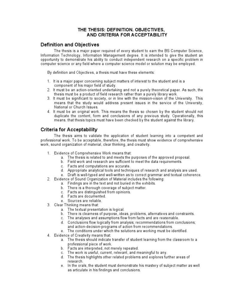 Thesis Guidelines | PDF | Thesis | Hypothesis