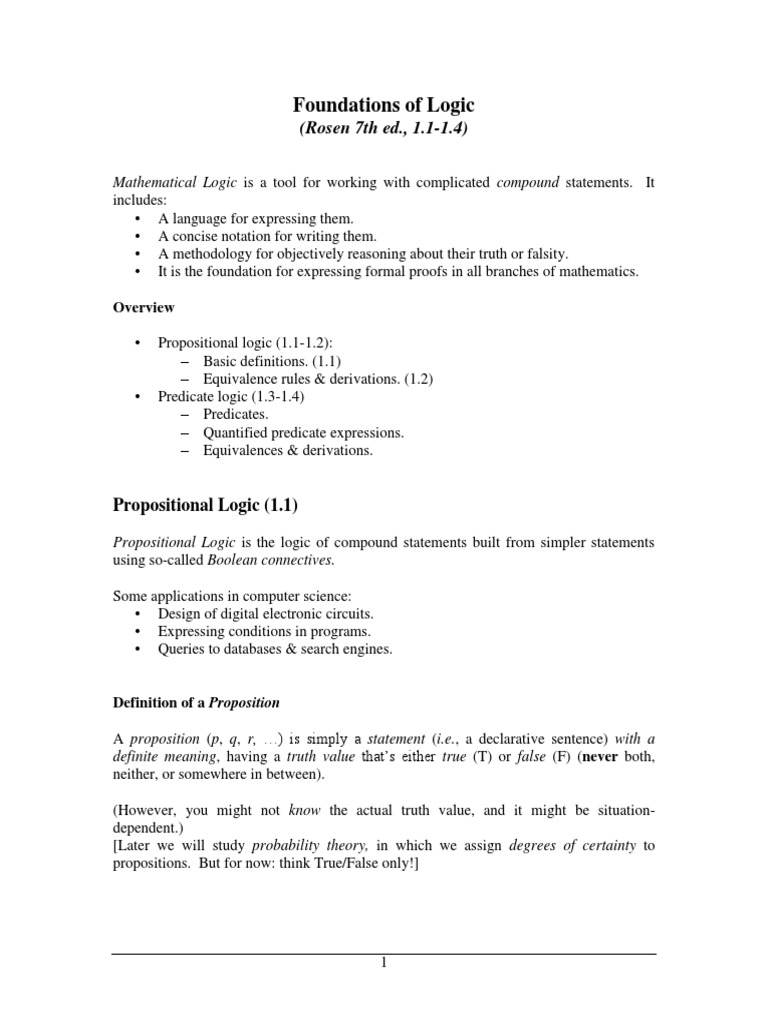CC103 Sit LNT 001 Intro&Logic | PDF | If And Only If | Boolean Algebra