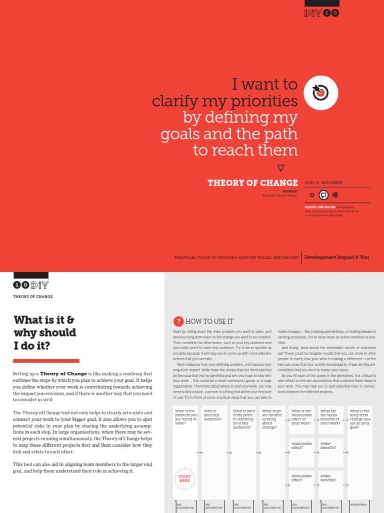 Theory of Change Worksheet Guide | PDF | Goal | Innovation