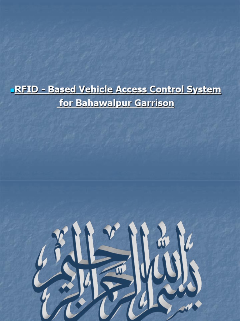 RFID - Based Vehicle Access Control System | PDF | Radio Frequency ...
