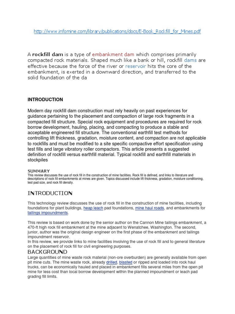 Rock Fill | Download Free PDF | Dam | Soil