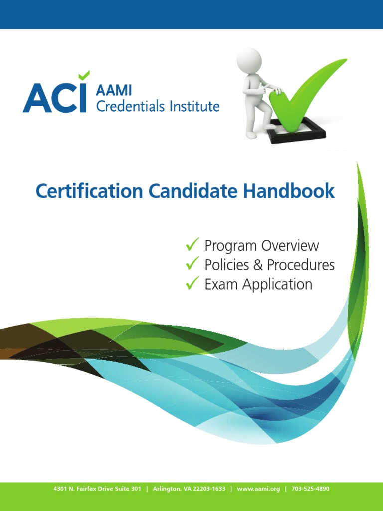 AAMI Credential Institute (ACI) Certification - Candidate - Handbook ...