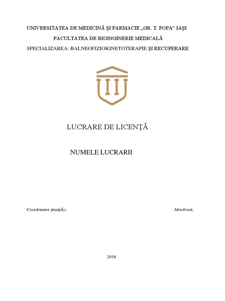 Prima Pagina Licenta | PDF