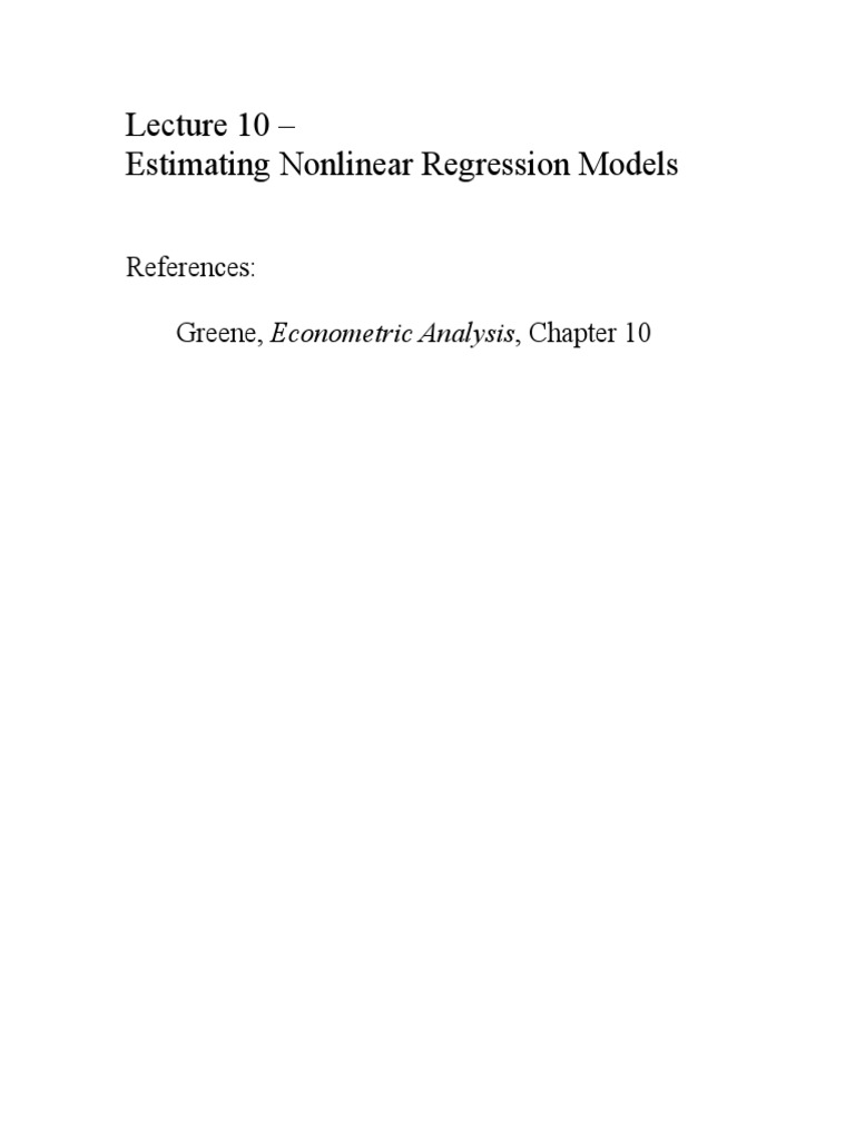 Estimating Nonlinear Regression Models | PDF | Autocorrelation | Estimator