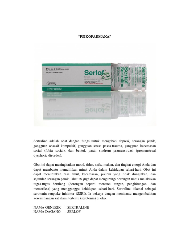 OBAT ANTIDEPRESI SERTRALINE | PDF