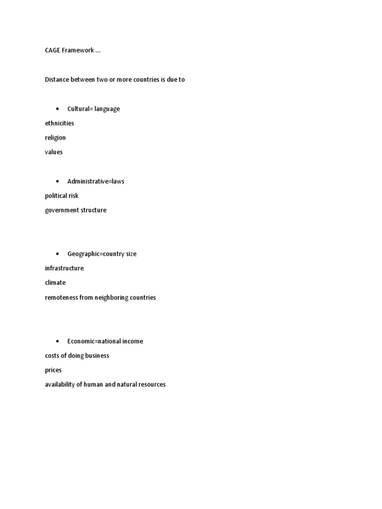 CAGE Framework | PDF