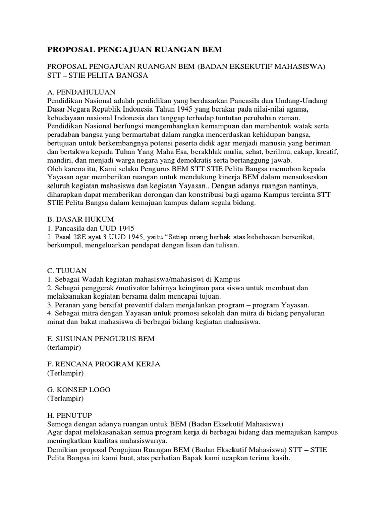 Proposal Pengajuan Ruangan Himapro | PDF