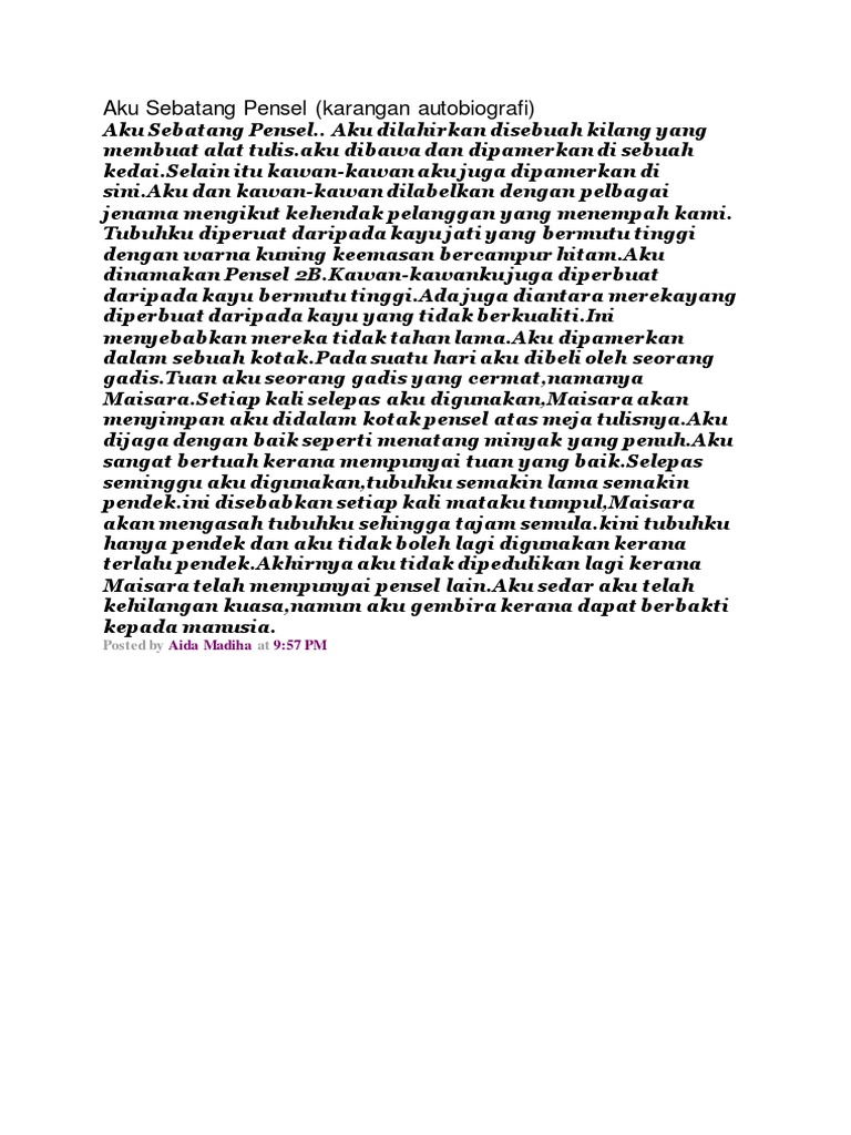 Aku Sebatang Pen Pdf