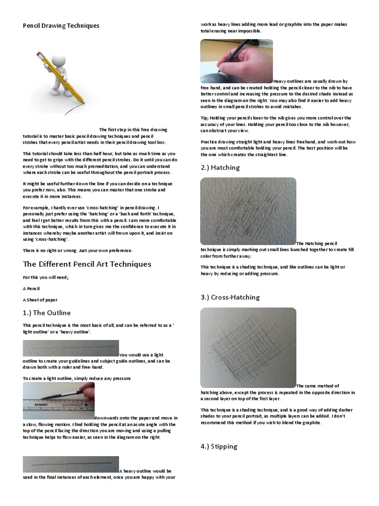 Pencil Drawing Techniques | PDF | Drawing | Pencil