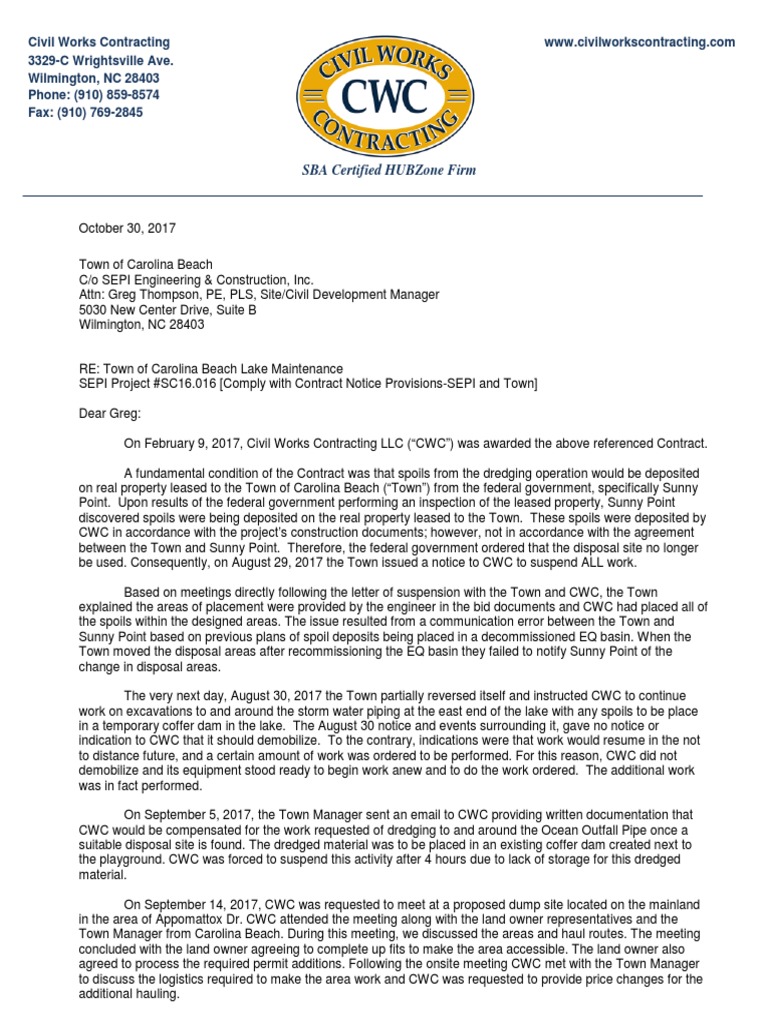 Letter from CWC | Business