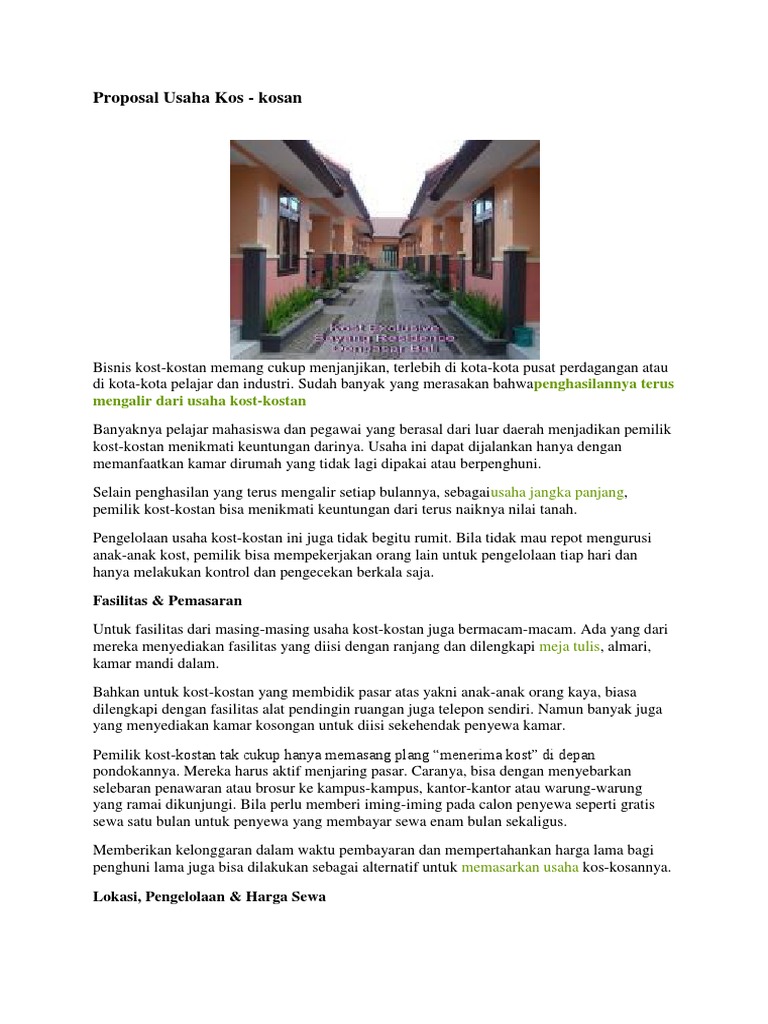 Proposal Kost | PDF